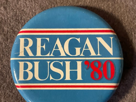 Vintage Reagan Bush ‘80 Presidential Campaign Pin/But… - Gem