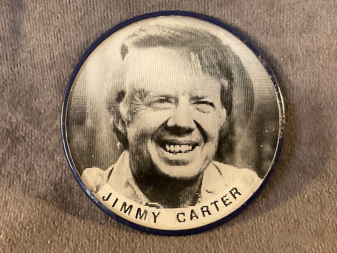 Vintage 1976 Jimmy Carter Walter Mondale B/W 2 1/2” Flasher ...