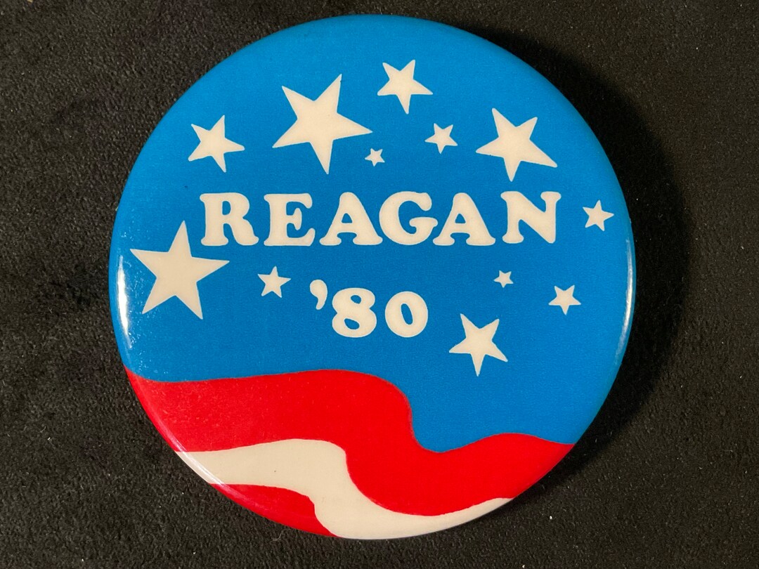 Vintage Reagan 80 With Stars and Stripes 1980 Reagan Bush Presidential ...