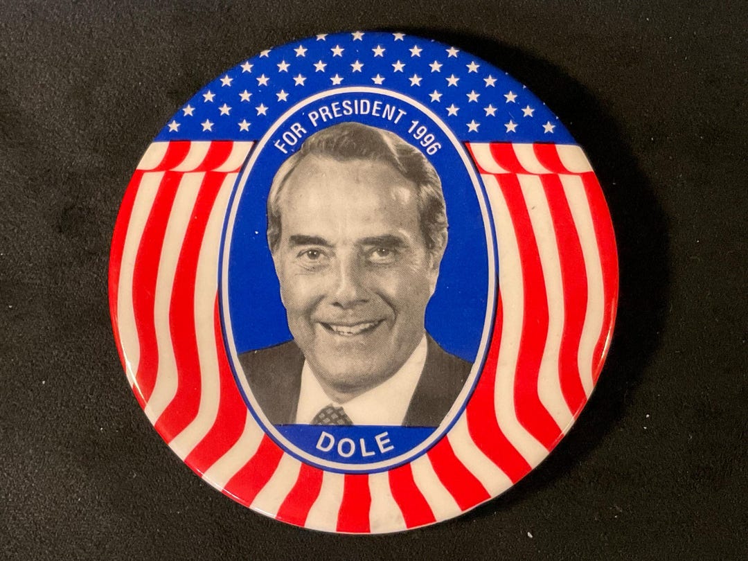 Vintage Bob Dole 1996 Presidential Campaign Button - 3 Inch - Etsy