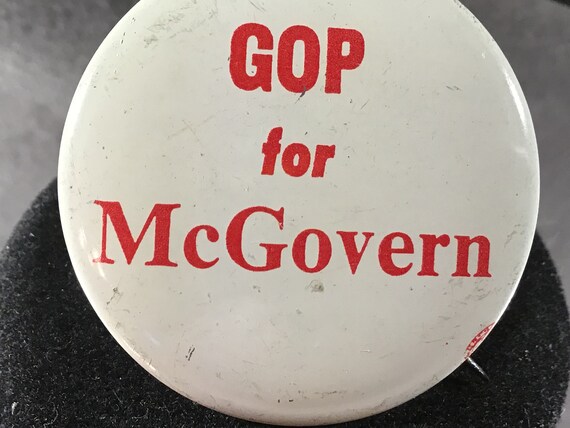 Vintage GOP for McGovern 1972 Presidential Campaign P… - Gem