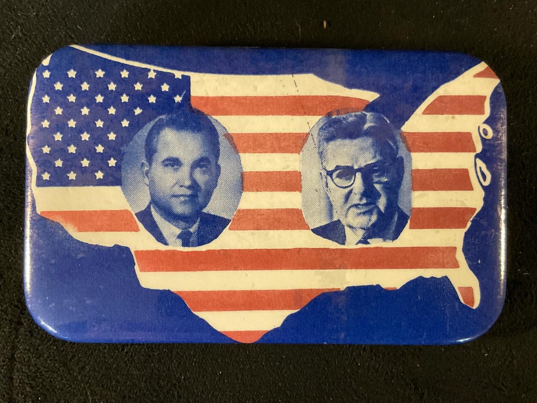 Vintage 1968 Wallace & Lemay Campaign Button: American Independent ...