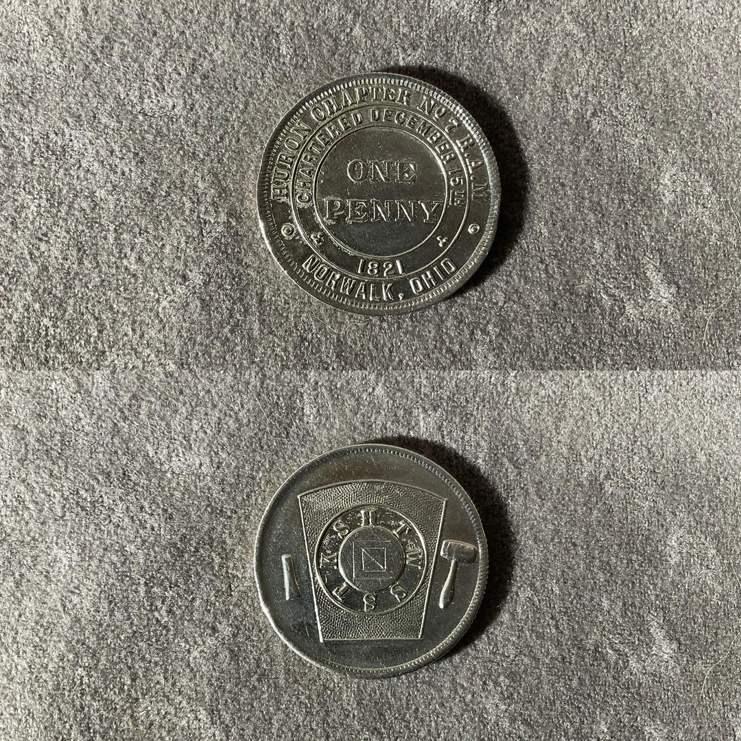 Masonic Chapter Penny/token - Huron Chapter No. 7 R.A.M. Chartered ...