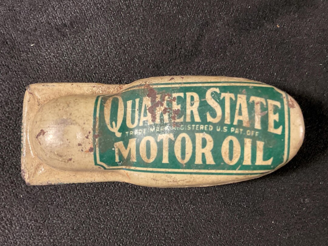 Vintage Quaker State Motor Oil Tin Litho Metal Clicker - Quaker State ...
