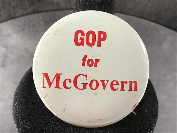 Vintage GOP for McGovern 1972 Presidential Campaign P… - Gem