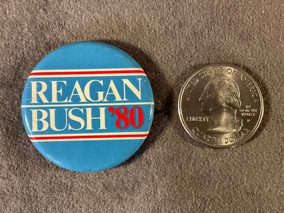 Vintage Reagan Bush ‘80 Presidential Campaign Pin/But… - Gem