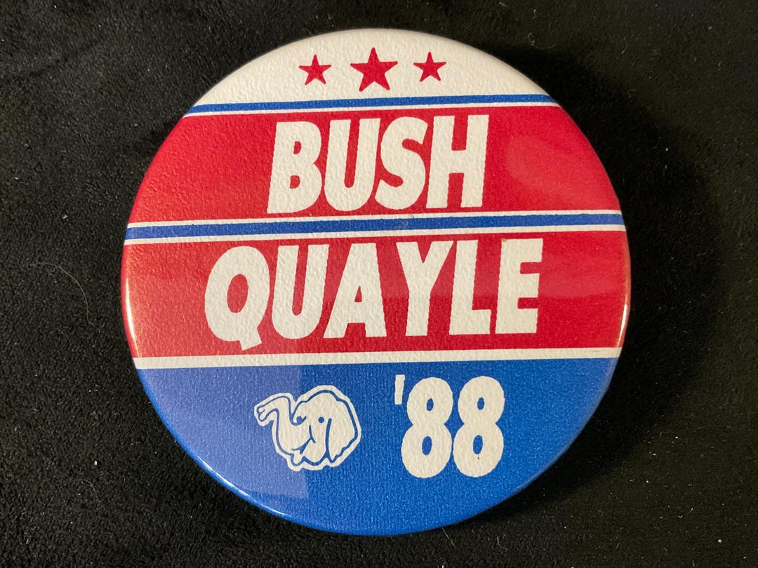 Vintage Bush Quayle 88 With GOP Elephant George Bush and Dan Quayle ...