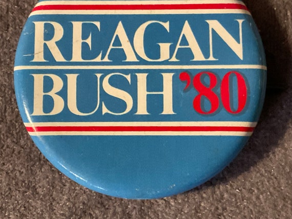 Vintage Reagan Bush ‘80 Presidential Campaign Pin/But… - Gem