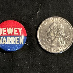 Vintage 1948 Dewey/warren Presidential Campaign Pinback/button Thomas ...
