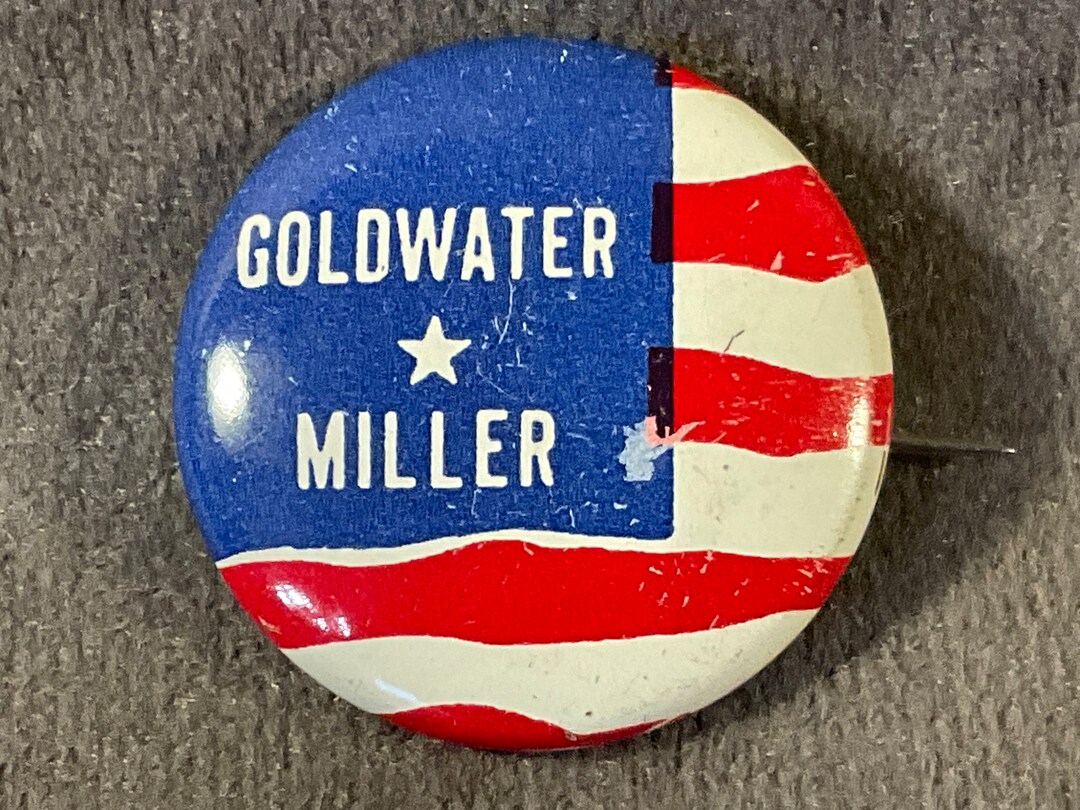 Vintage Goldwater Miller 1964 Campaign Button: American Flag Design - Etsy