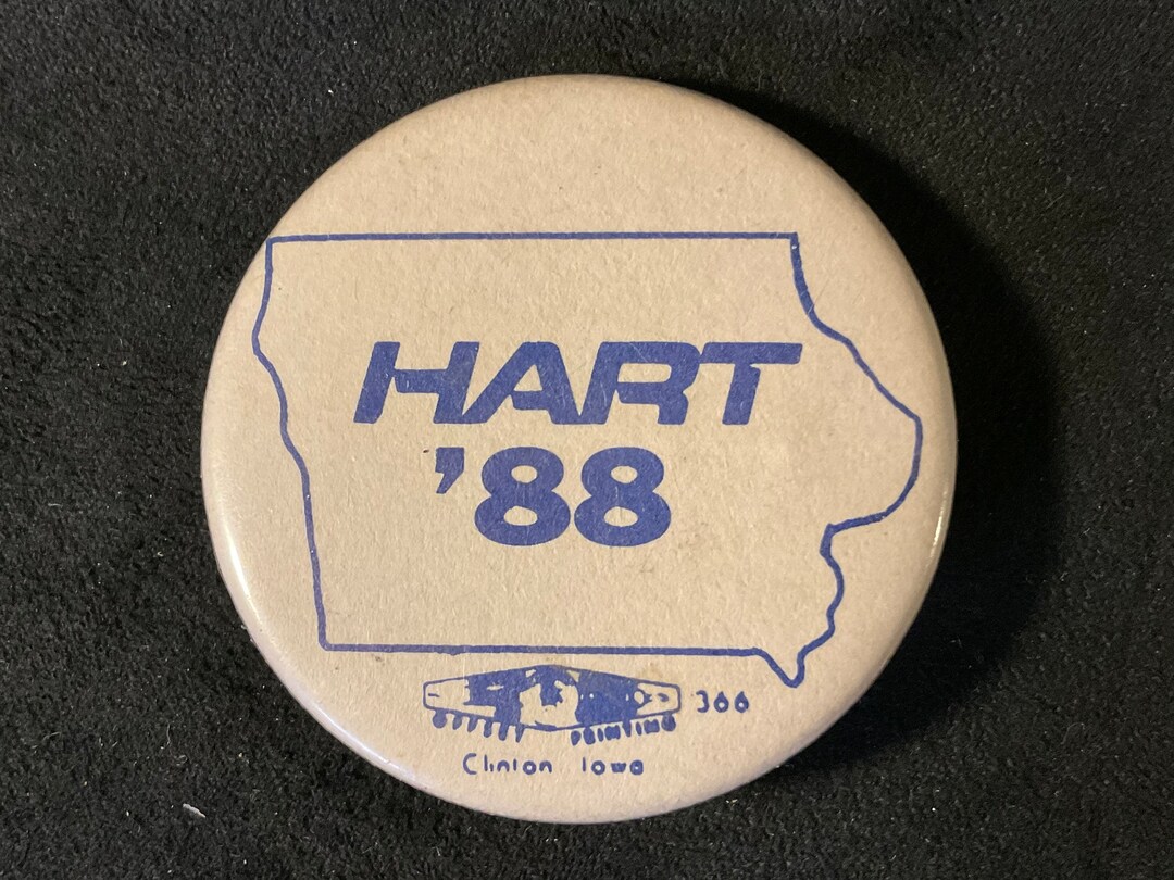 Vintage Hart ‘88 With Iowa Outline - State of Iowa Specific Gary Hart ...