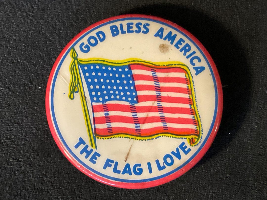 Vintage WWII Era God Bless America the Flag I Love - United States ...