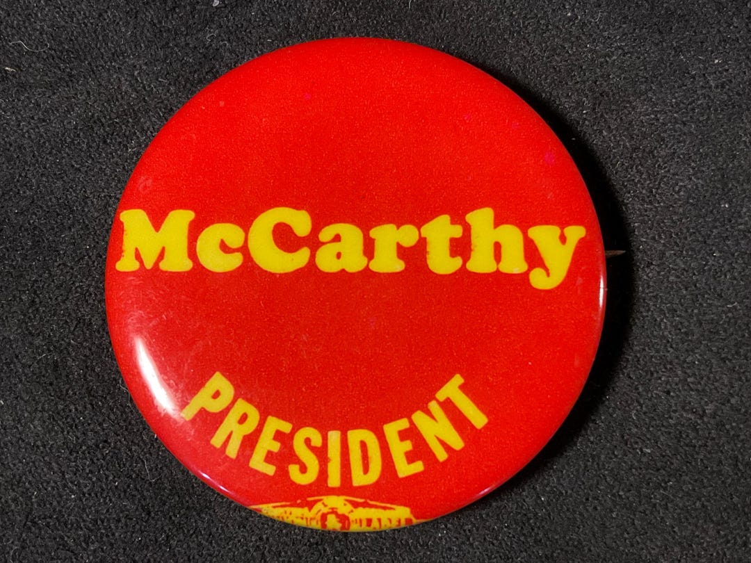 Vintage 1968 Mccarthy President Campaign Button - 1.5" Political Pin - Etsy