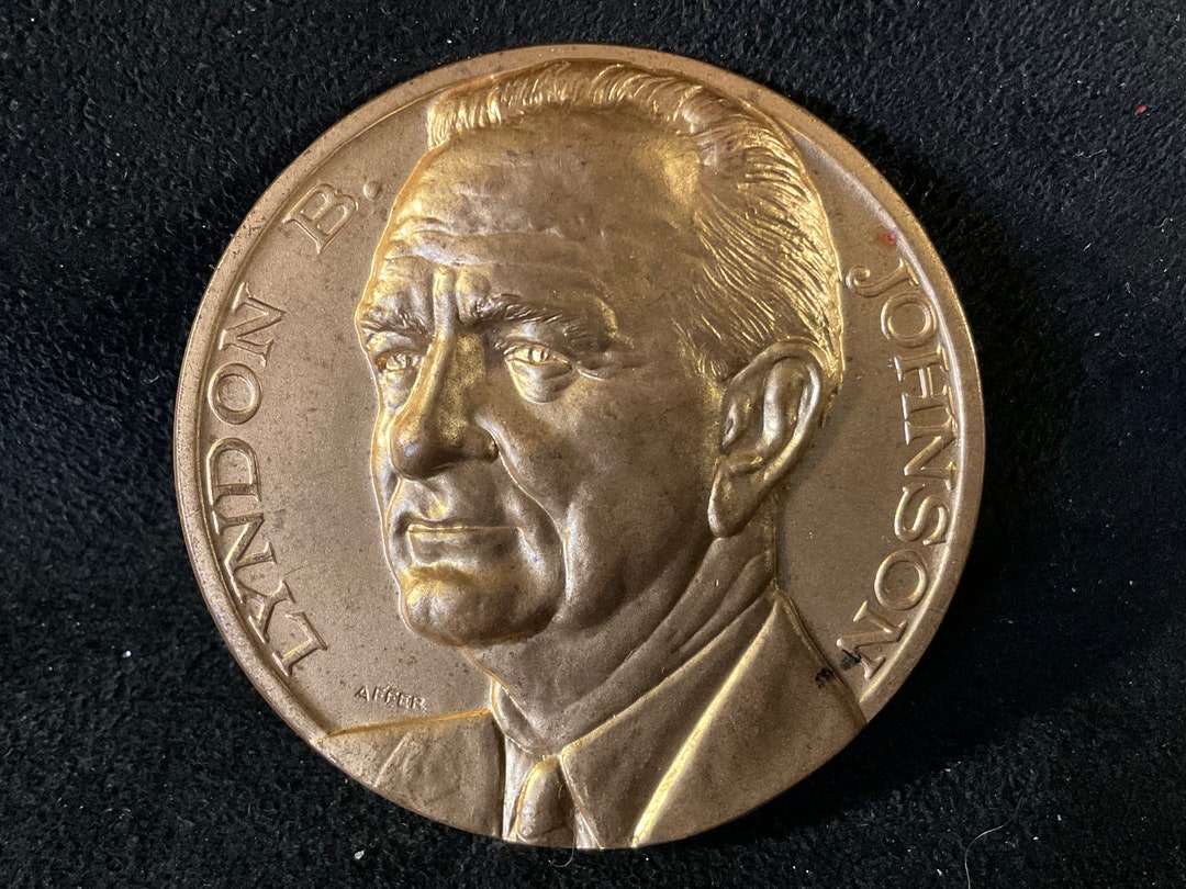 Vintage Lyndon B. Johnson Medal Front - Marked “affer” on Front and ...