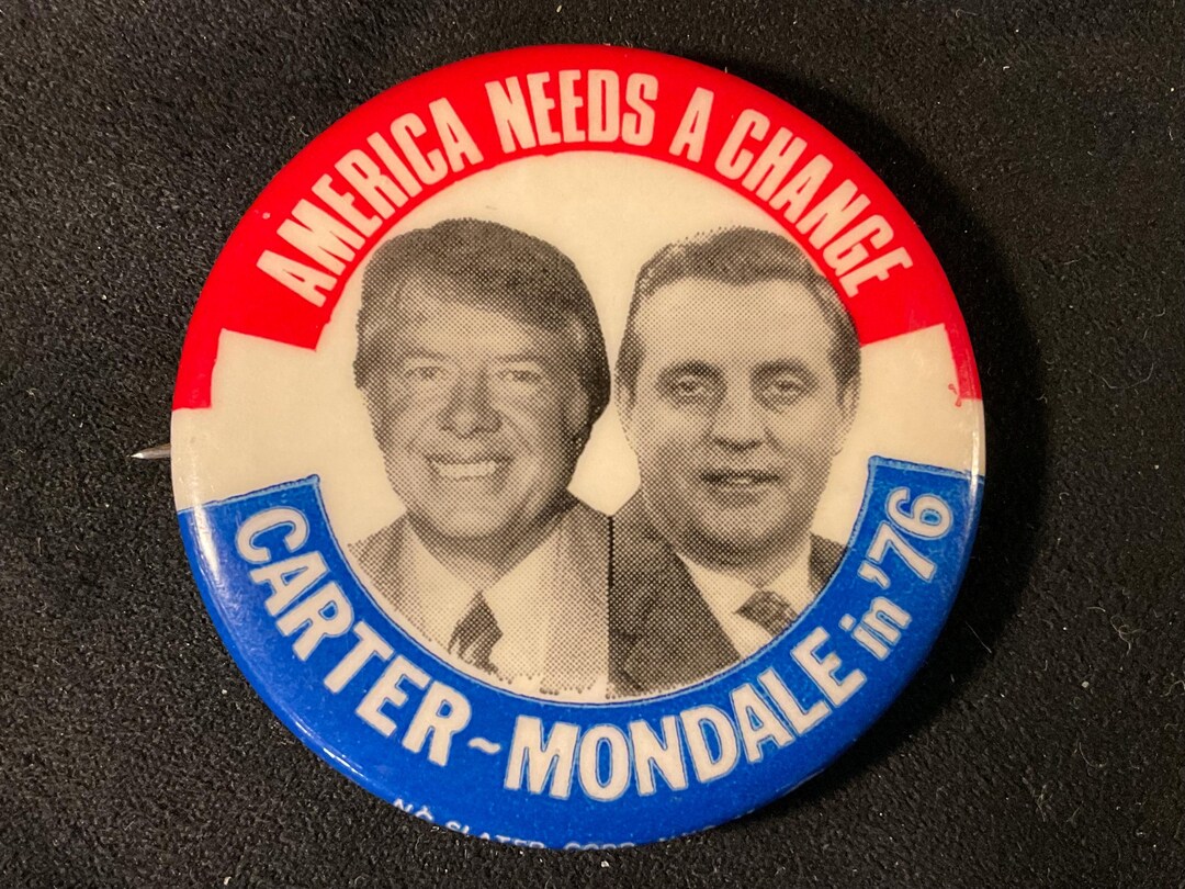 Vintage 1976 Carter-mondale Political Large Jugate Campaign Pinback ...
