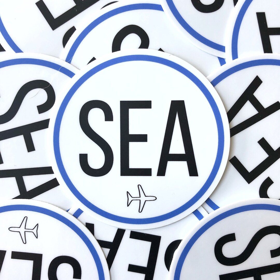SEA Airport Code Sticker: Seattle Travel Decal, Weatherproof 3" - Etsy