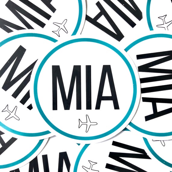 MIA Miami Airport Code Decal 3 Laptop Decals | Etsy