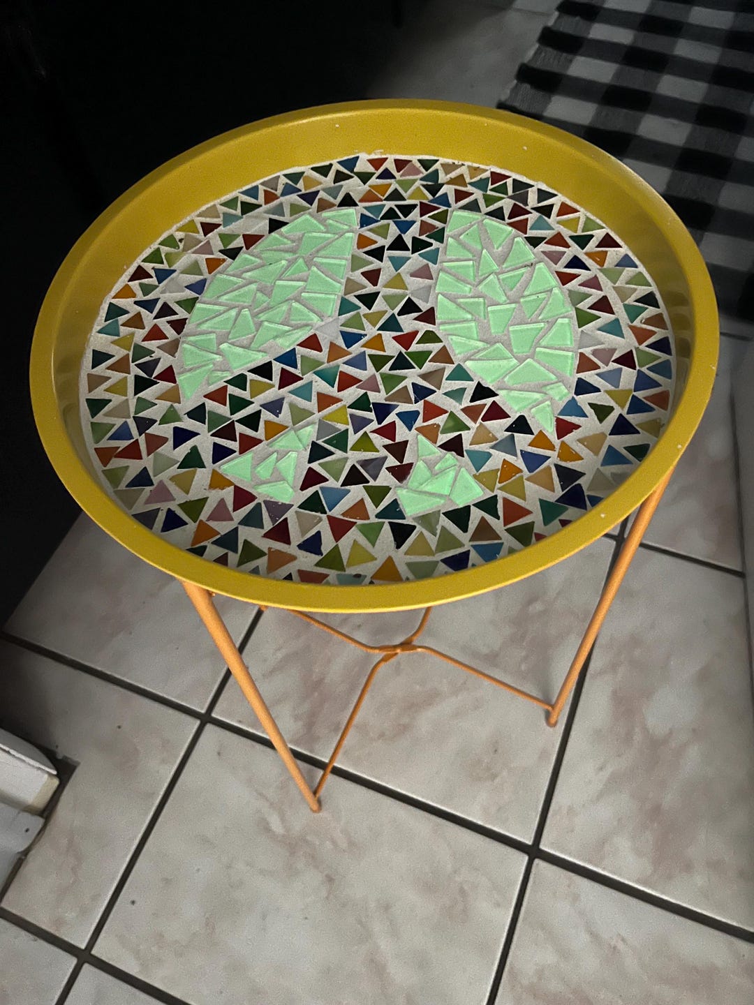 Peace Sign Patio Foldable Table/plant Stand With Detachable Tray ...