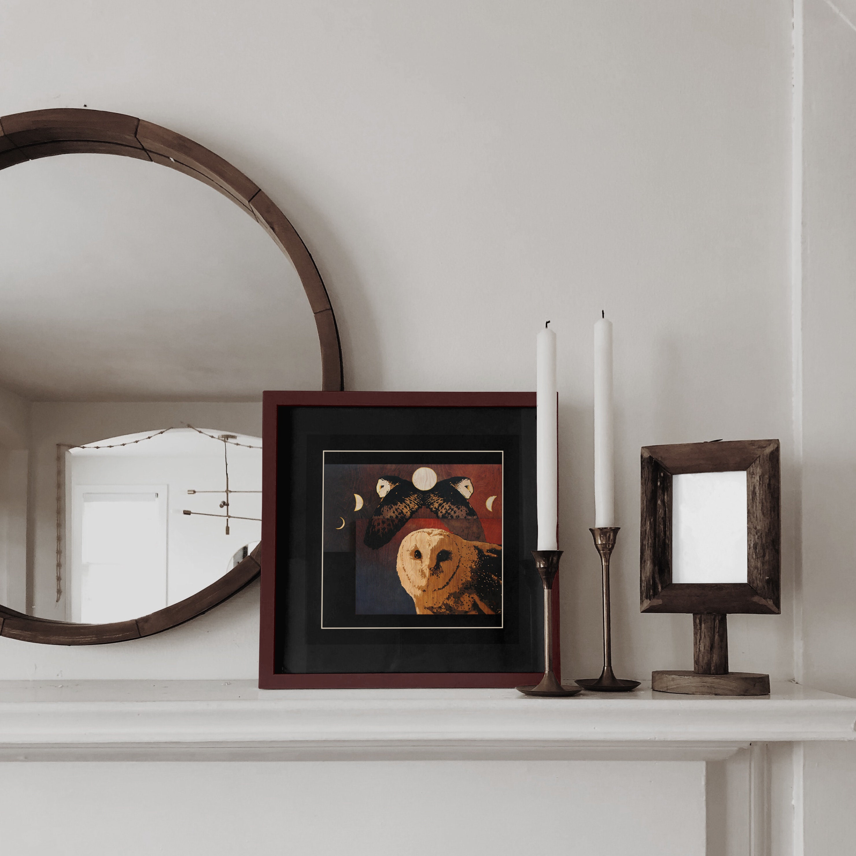 Barn Owl Moon Phases Art Print | Wildlife Wall Decor (8x8) - Etsy