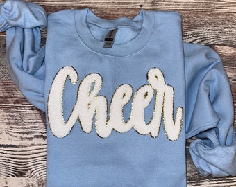 Cheer Mom Customizable Chenille Patch Sweatshirt/ Cheer Kids Sweater ...