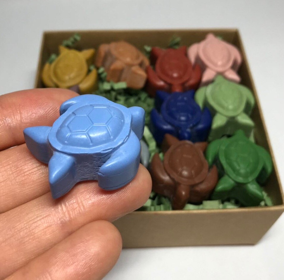 SEA TURTLE HANDMADE Crayons Nontoxic 1 Set of 12 Birthday - Etsy