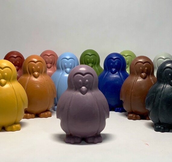 HANDMADE CRAYONS-PENGUINS Extra Large Nontoxic 1 Set of 12 | Etsy