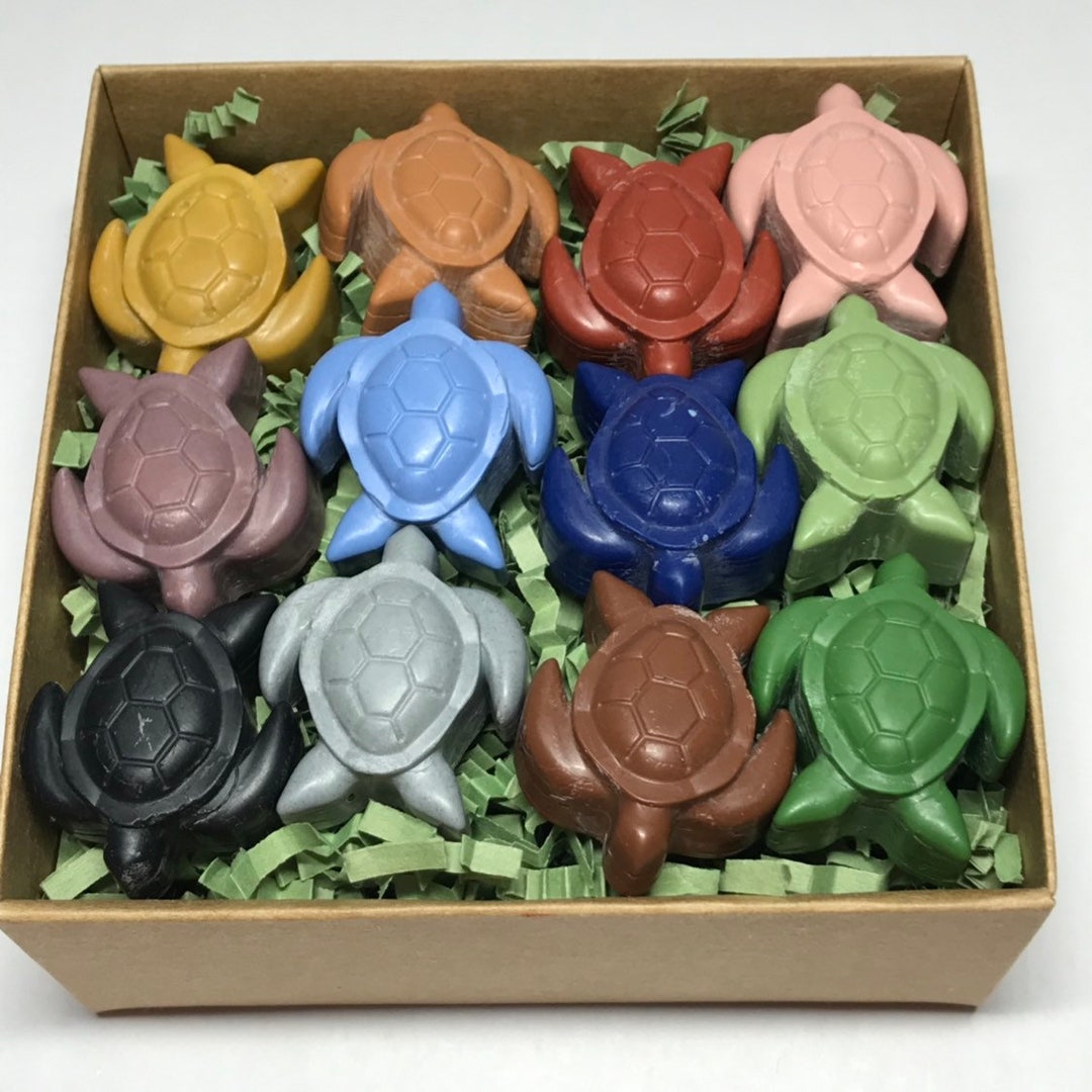 SEA TURTLE HANDMADE Crayons - Nontoxic 1 Set of 12 Birthday Party ...