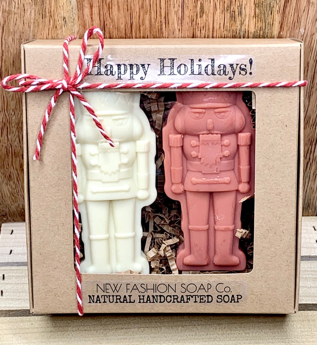 NUTCRACKER PEPPERMINT SOAP Natural Holiday Christmas Gift Set Handmade ...