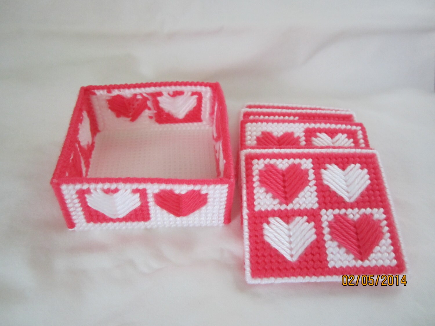 Heart Design Coaster Set - Etsy