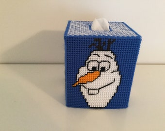 Needlepoint boutique tissue box cover on plastic canvas | Etsy