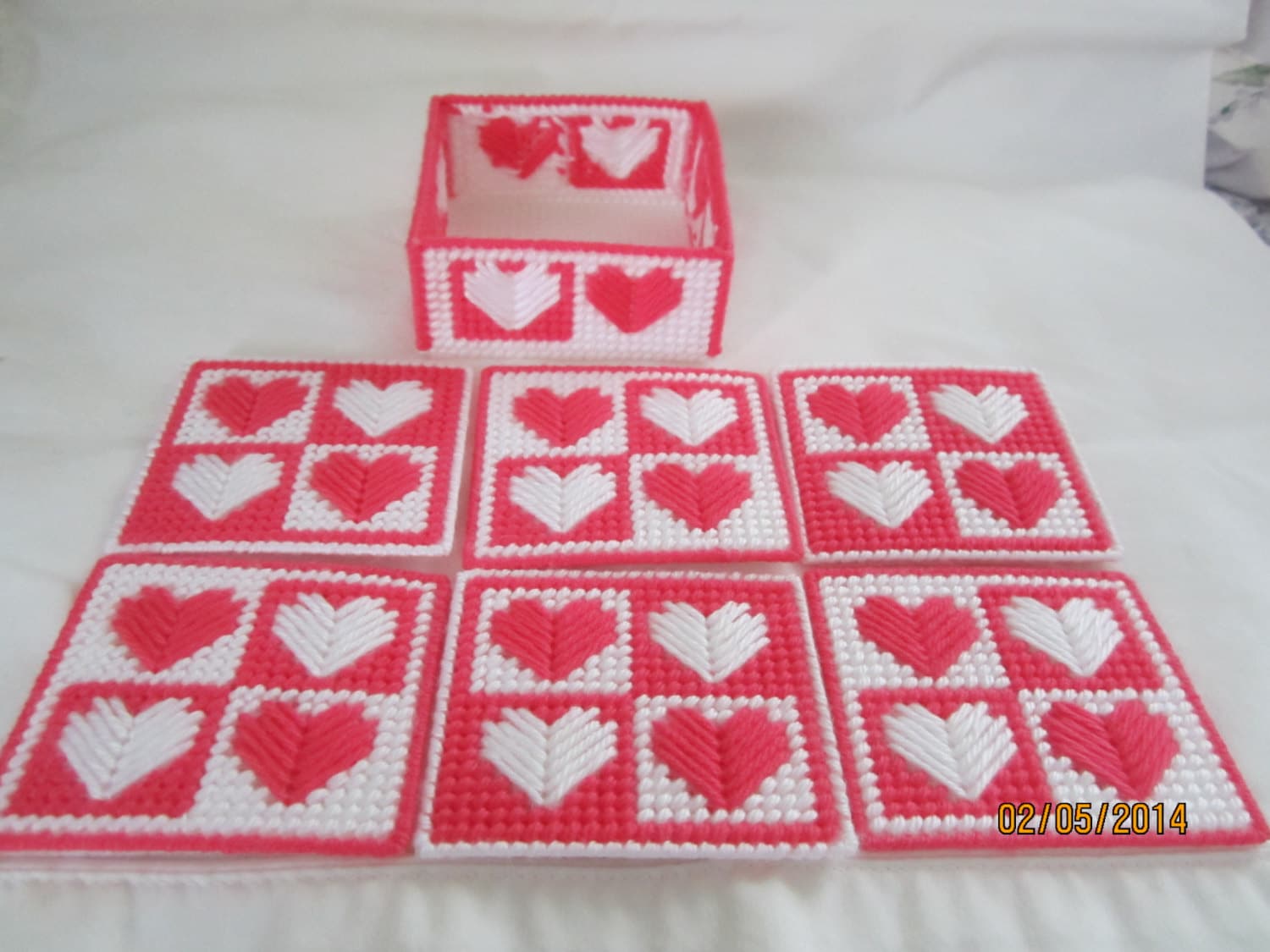 Heart Design Coaster Set - Etsy