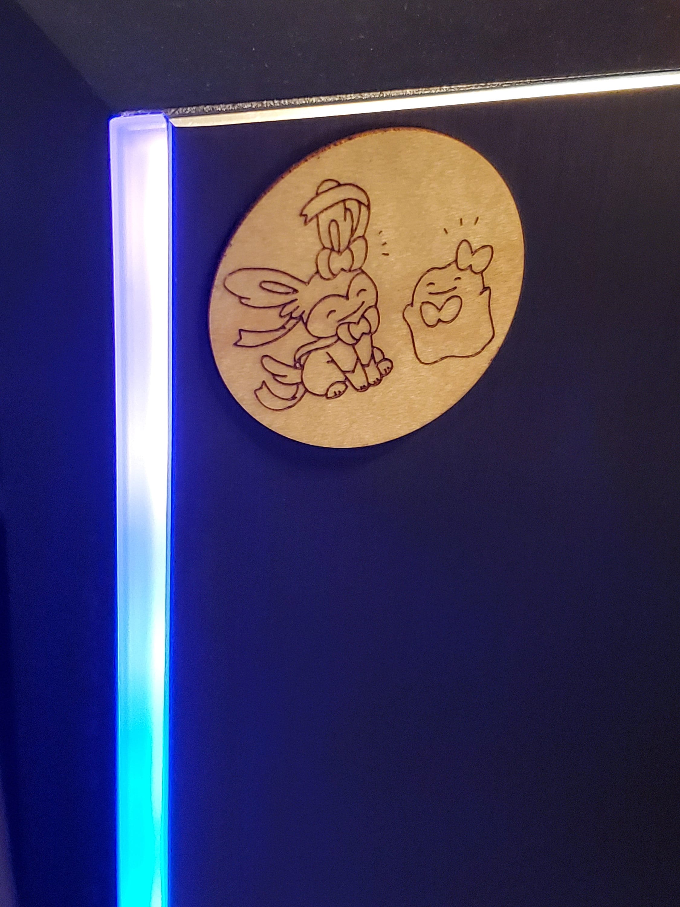 Pokemon Ditto Pichu Custom Wooden Sticker 1.5inch Round Adhesive ...