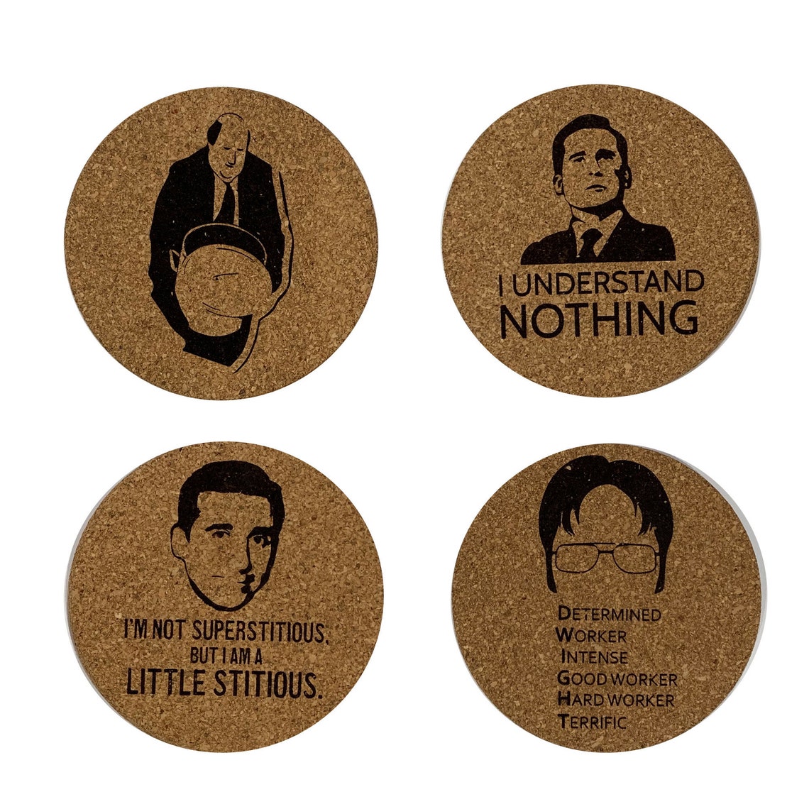Laser Engraved The Office Cork Coasters | Etsy