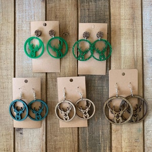 Milwaukee Bucks Wooden Laser Cut Dangle Earrings | Bucks Acrylic and ...