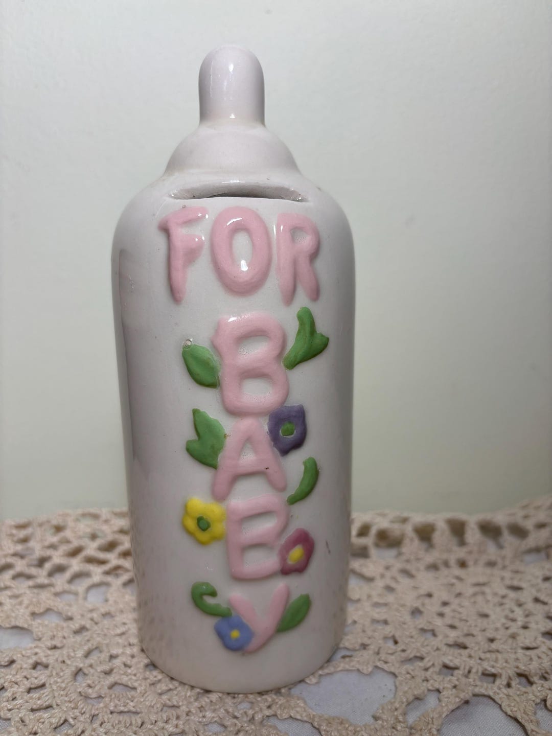 Ceramic Baby Bottle Bank Vintage-style Coin Bank With Baby Design - Etsy