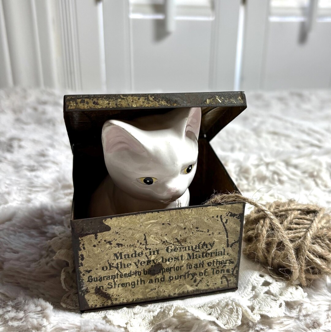 Antique German Tin Box C.1900 | Primitive Storage | Music String Tin ...