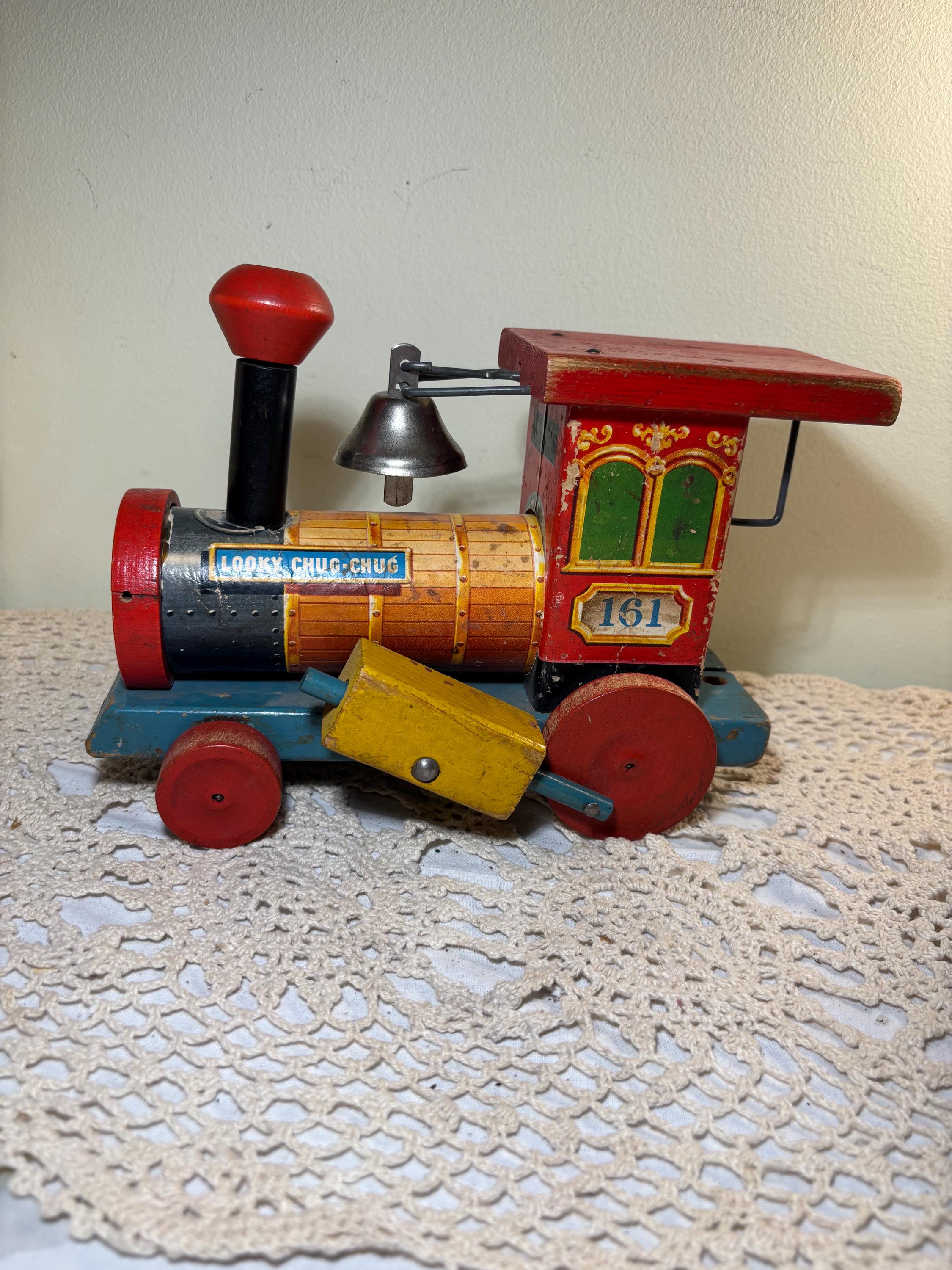 Vintage 1950s Fisher-price Looky Chug-chug Wooden Toy Train Pull Toy ...