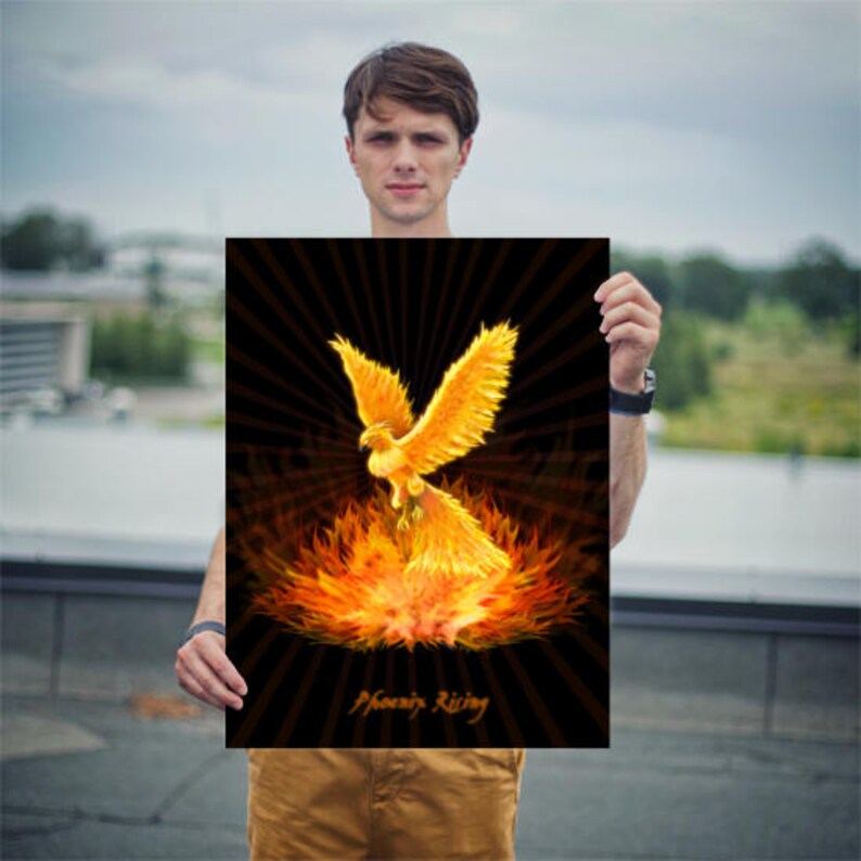 Phoenix Rising Poster, Phoenix Art, Phoenix Poster, Fire Bird, Phoenix ...