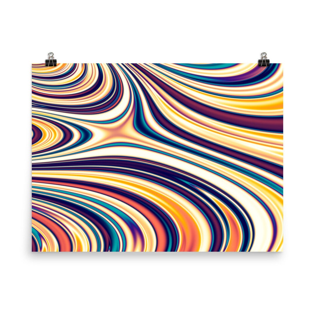 Abstract Art, Print, Curved Colorful Lines, Abstract Poster, Abstract ...