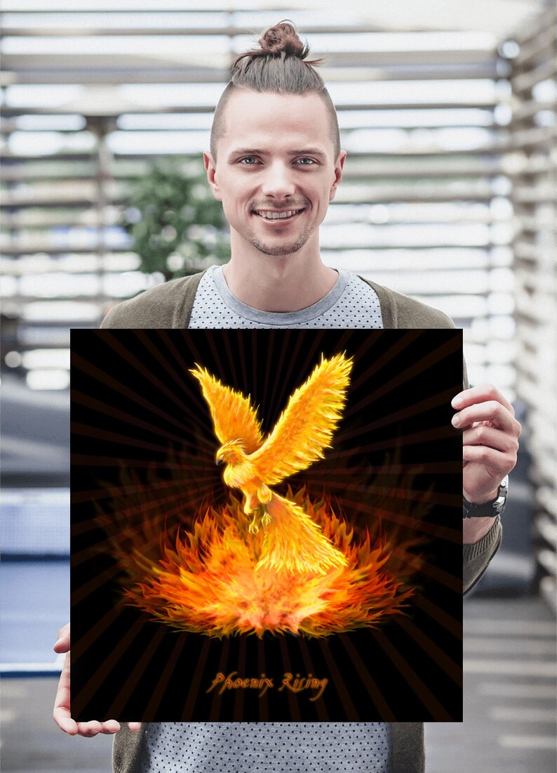 Phoenix Rising Poster, Phoenix Art, Phoenix Poster, Fire Bird, Phoenix ...