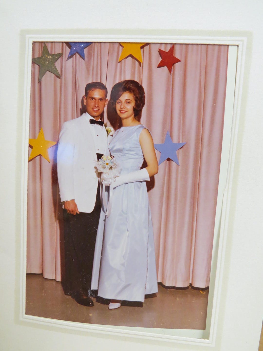 1962 Vintage Color Senior Prom Photo of Couple in Paper Frame ...