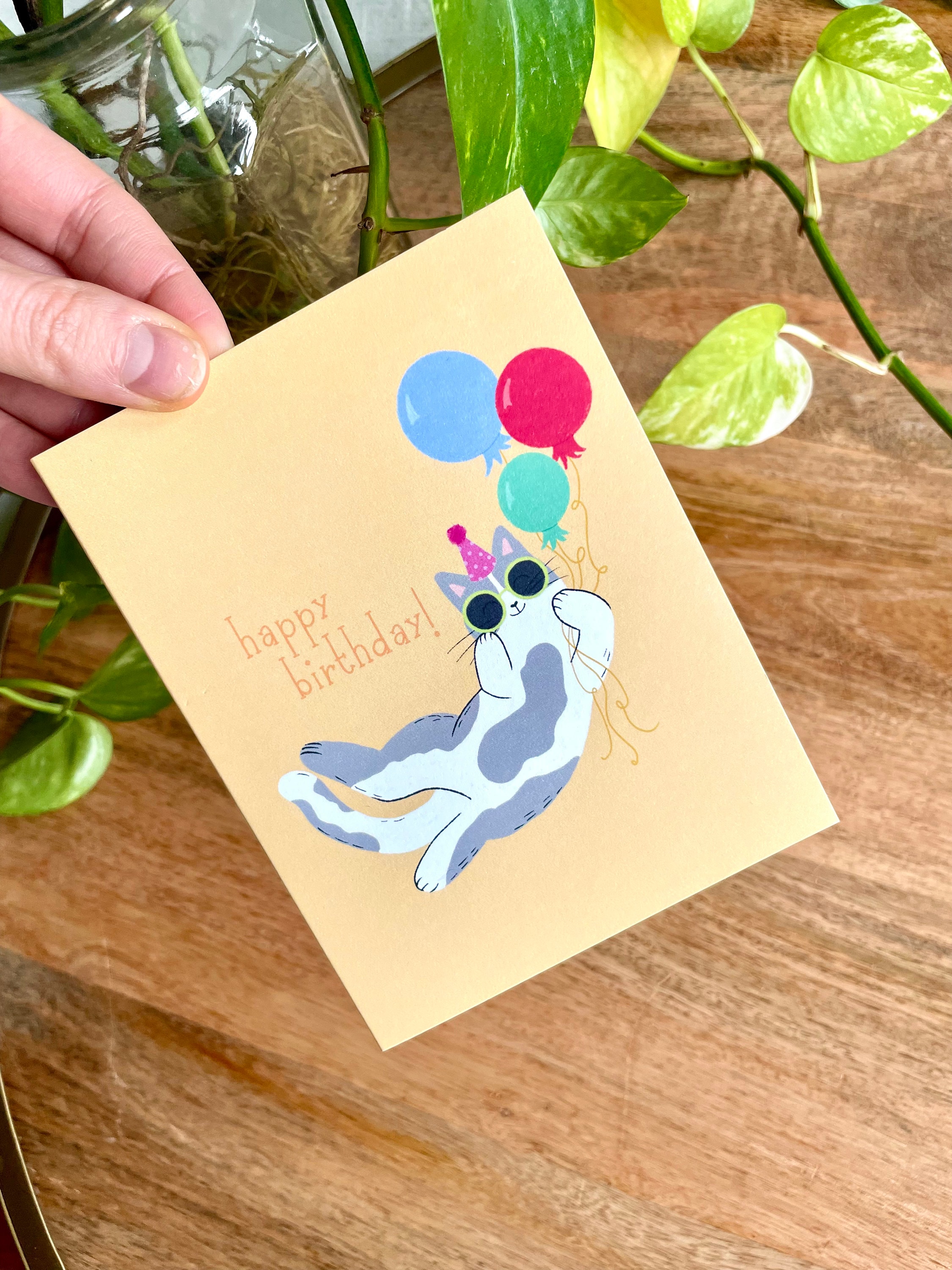 Cat Birthday Card Happy Birthday Cat Card Unique Birthday - Etsy