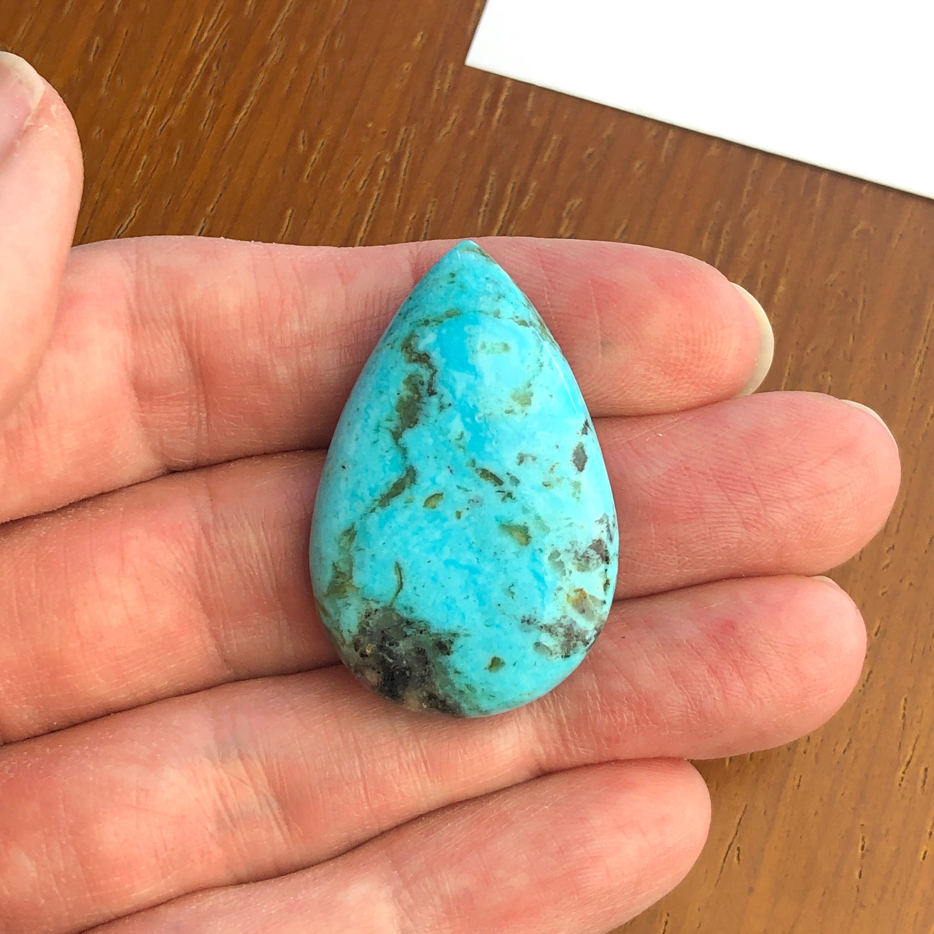 Kingman Turquoise Pear Shape Tear Drop Cabochon Cab Gemstone - Etsy