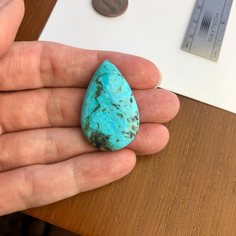 Kingman Turquoise Pear Shape Tear Drop Cabochon Cab Gemstone - Etsy
