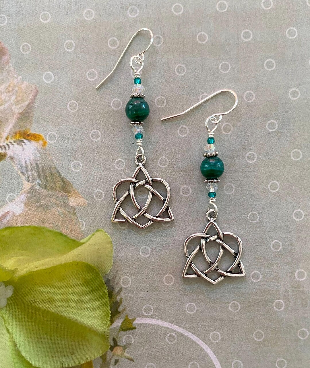 Celtic Earrings, Sterling Silver Wire and Ear Hooks, Heart Triquetra ...