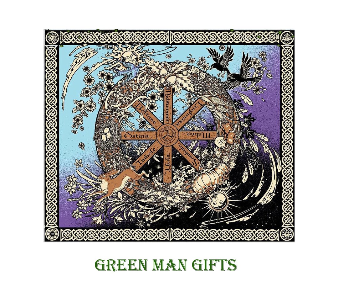 Tapestry: Celtic Wheel of the Year Cotton Wall Hanging (88X106) - Etsy