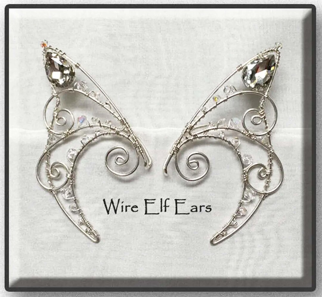 Sterling Silver Ear Wraps, Elf Ears, Fairy Ears; Crafted With Swarovski ...