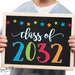 Printable Class of 2032 Sign, First Day, Kindergarten Graduation, Back ...
