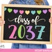 Class of 2029 Printable Sign, First Day, Heart Graduation Sign, Back to ...