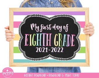 First Day of 8th Grade Sign | Etsy